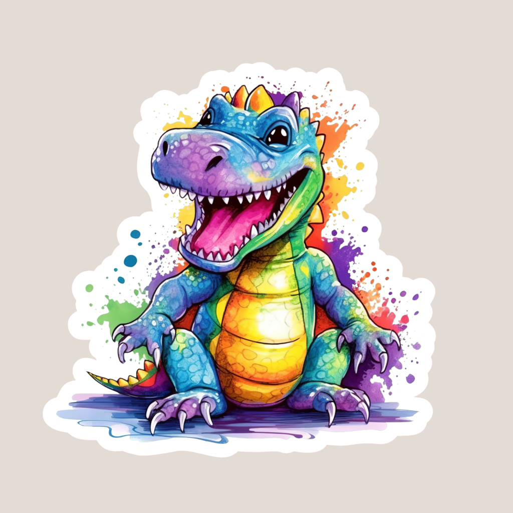 Rainbow Crocodile Iron On (HTV) Decal - Sticker Bits
