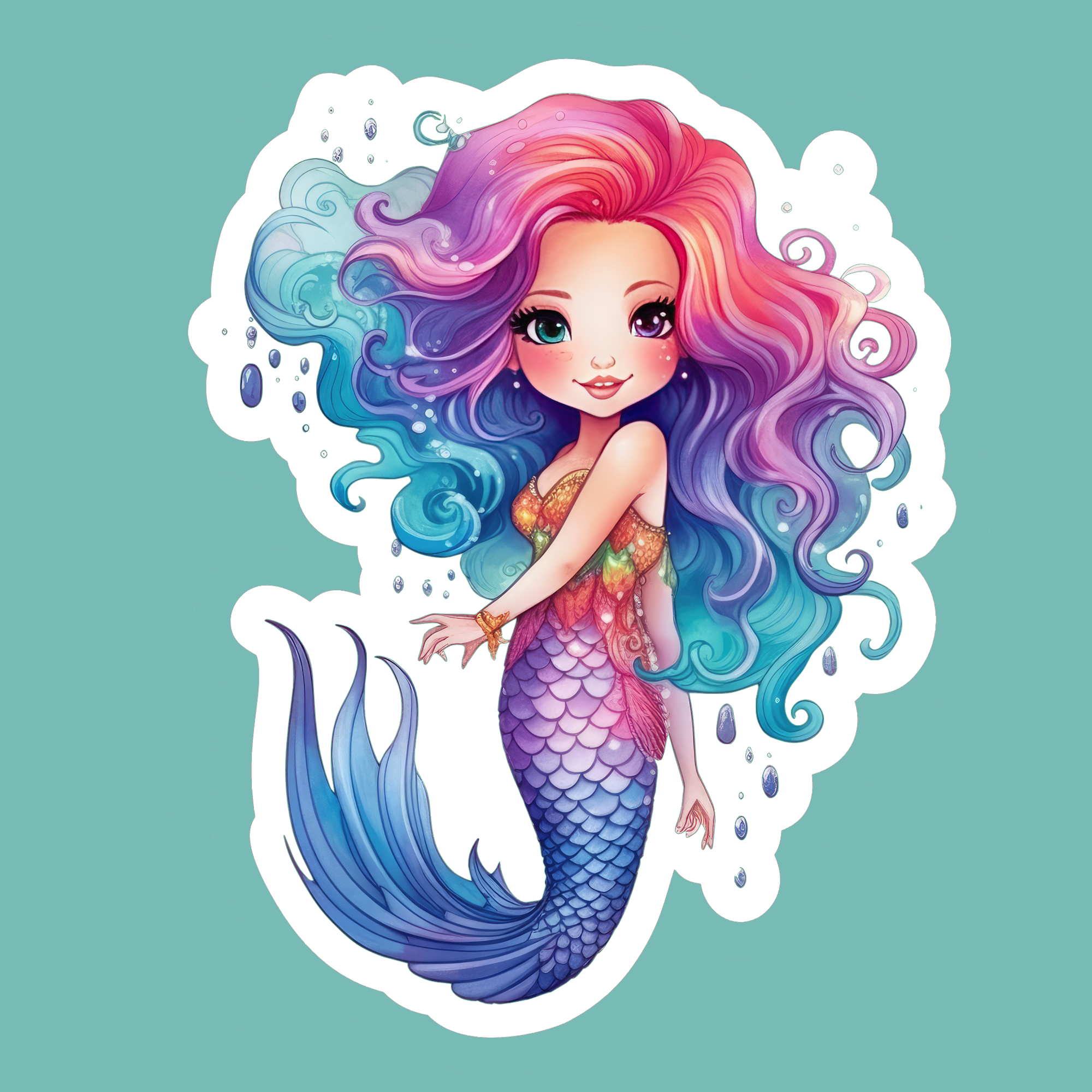 Mermaid Iron On (HTV) Decal - Sticker Bits