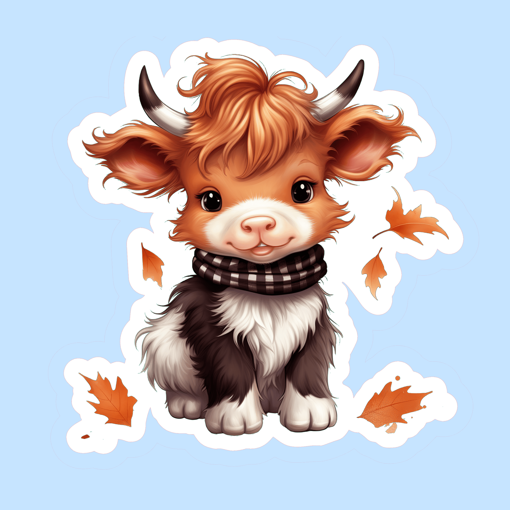 Cute Baby Highland Cow Wall Decals - Sticker Bits