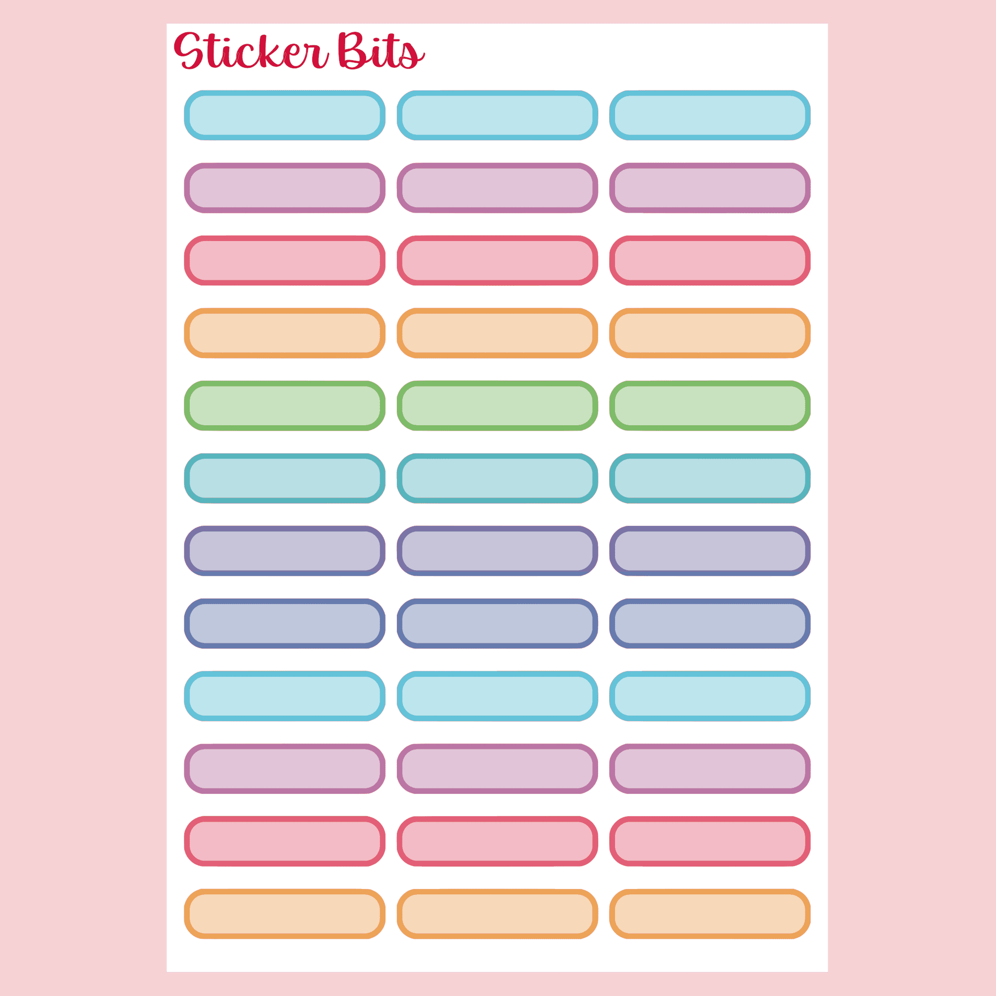 A5 Planner Sticker Sheet: Blank Labels - Sticker Bits