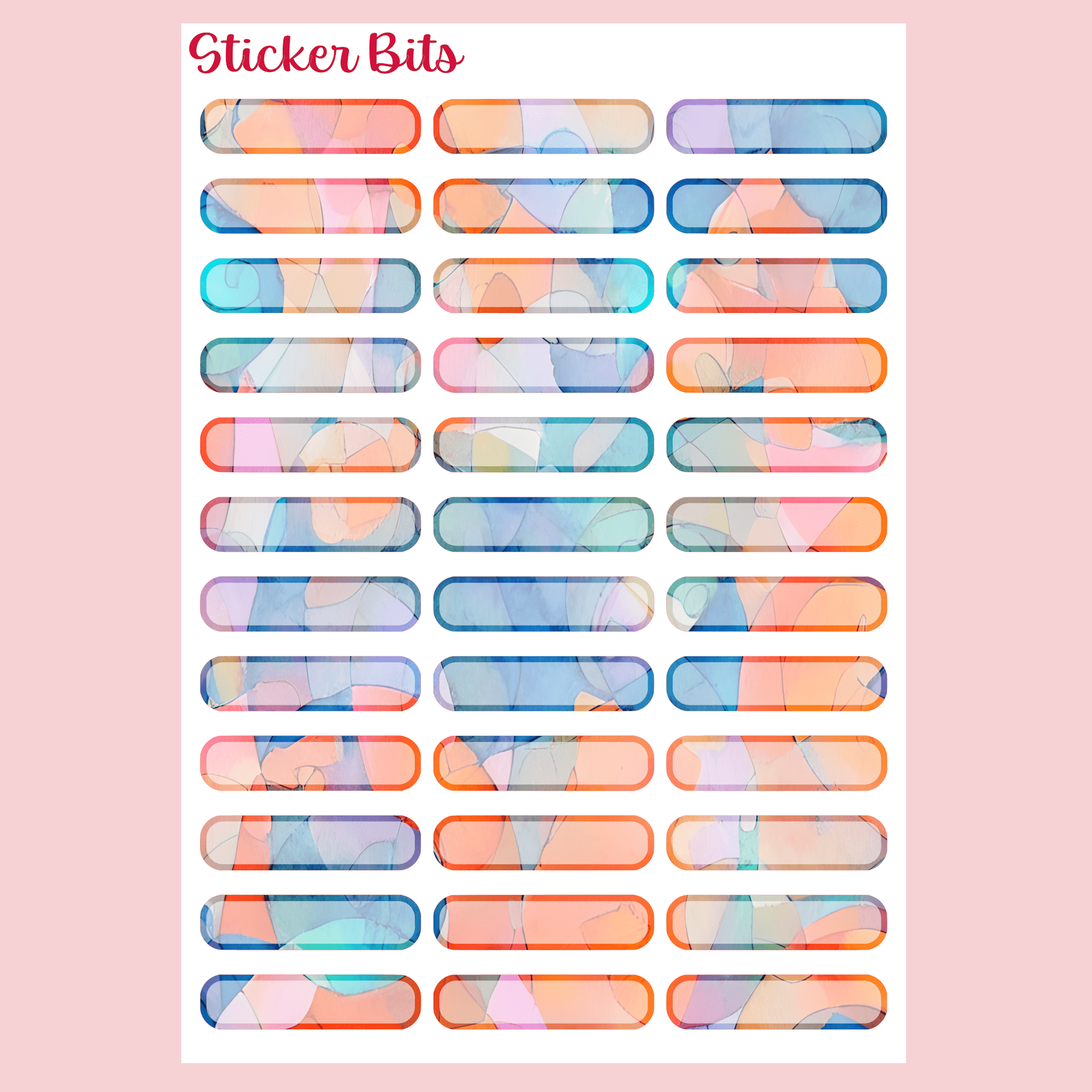 A5 Planner Sticker Sheet: Blank Labels - Sticker Bits