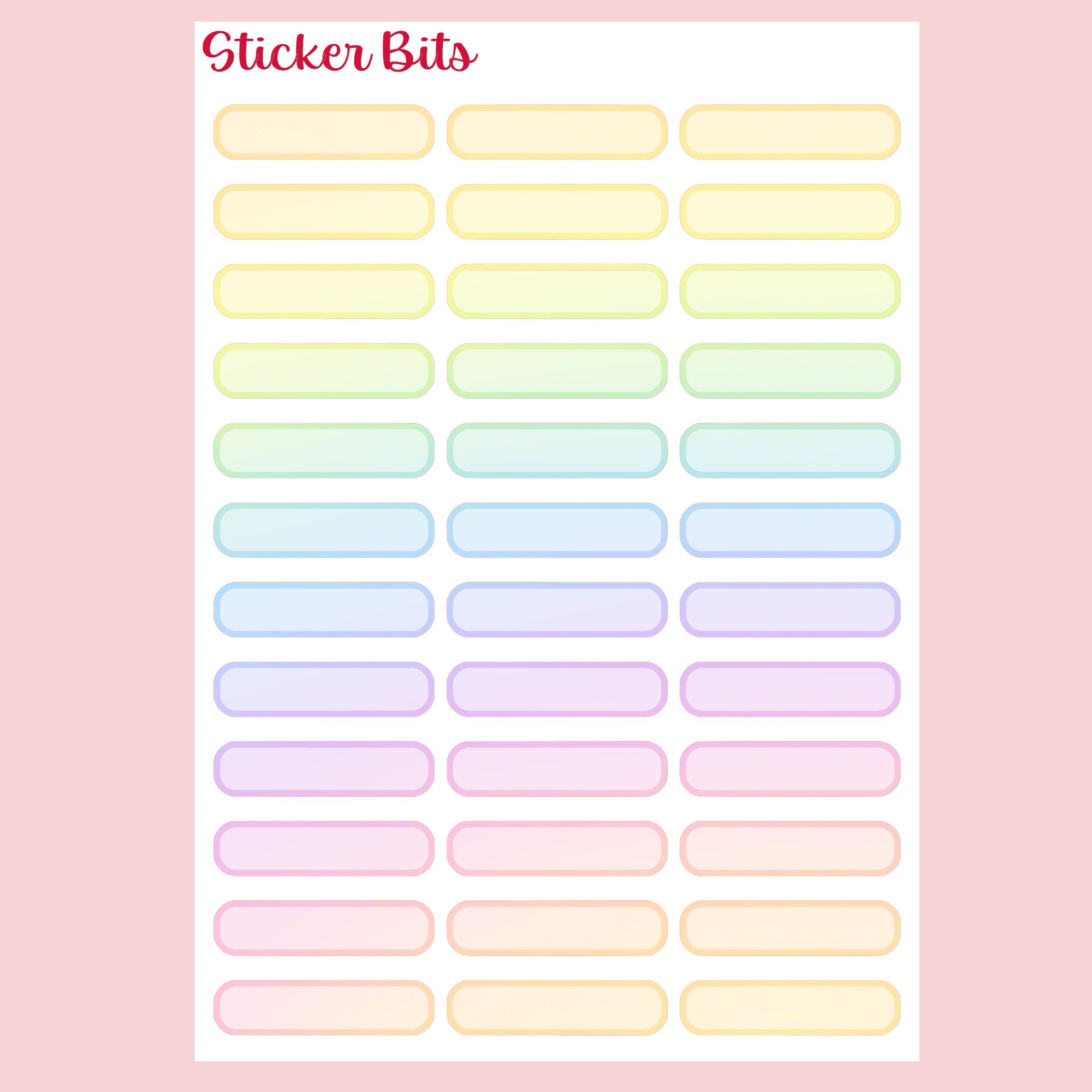 A5 Planner Sticker Sheet: Blank Labels - Sticker Bits
