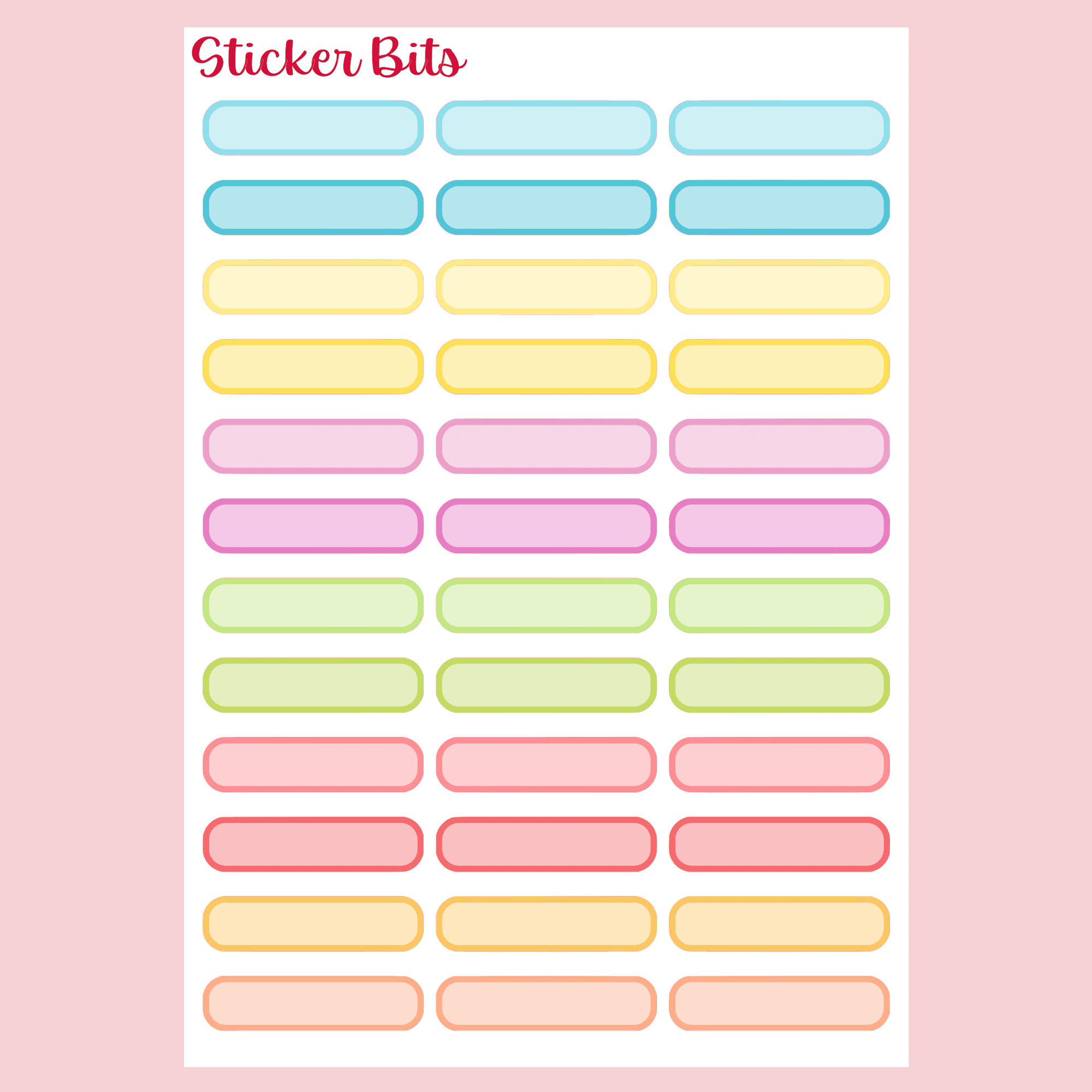 A5 Planner Sticker Sheet: Blank Labels - Sticker Bits