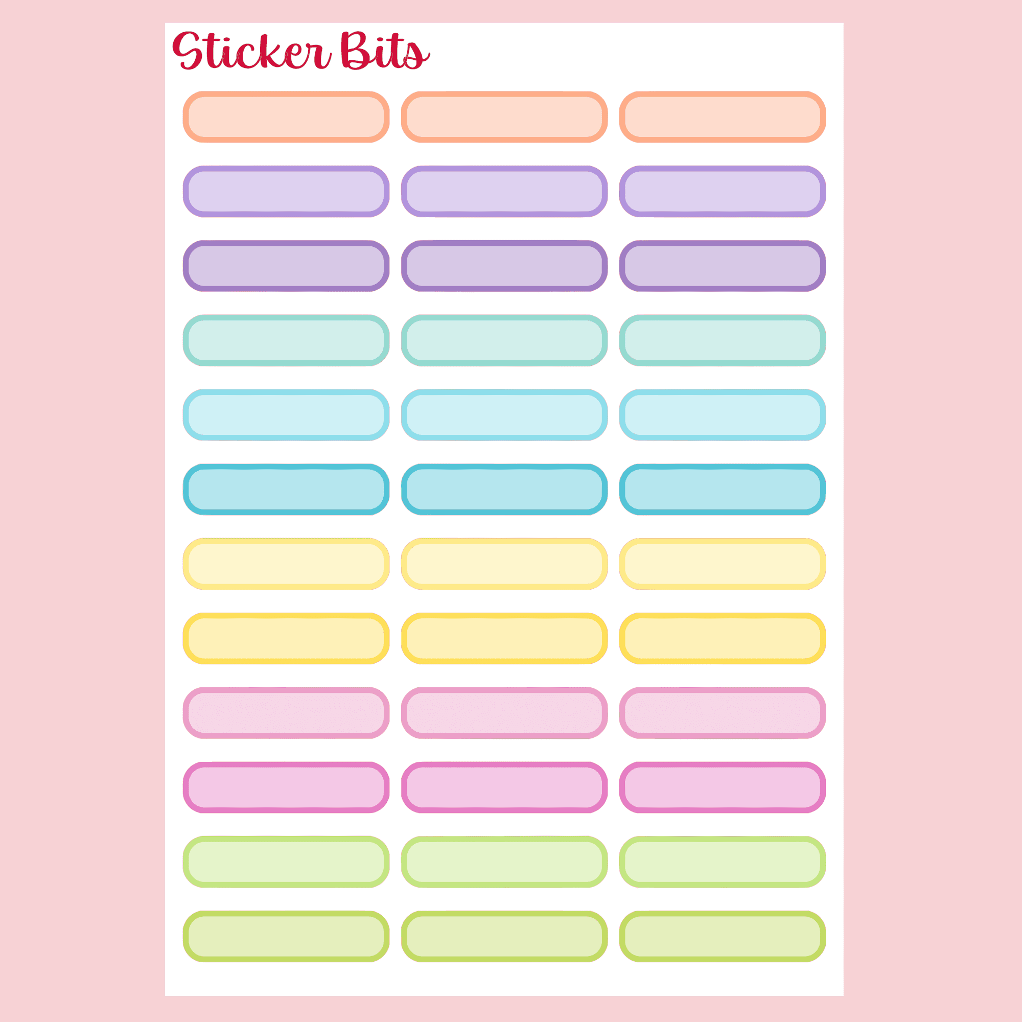 A5 Planner Sticker Sheet: Blank Labels - Sticker Bits