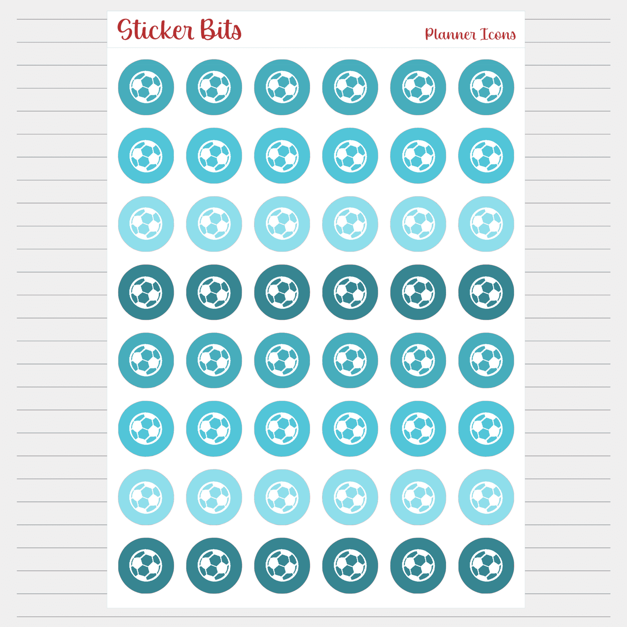 Netball / Soccer Ball Planner Icon Stickers 8.75 cm (w) x 12.5 cm (h ...